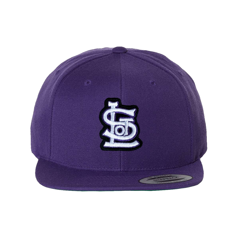 YP Classics Sandlot Logo Premium Flat Bill Snapback Cap - Purple ...